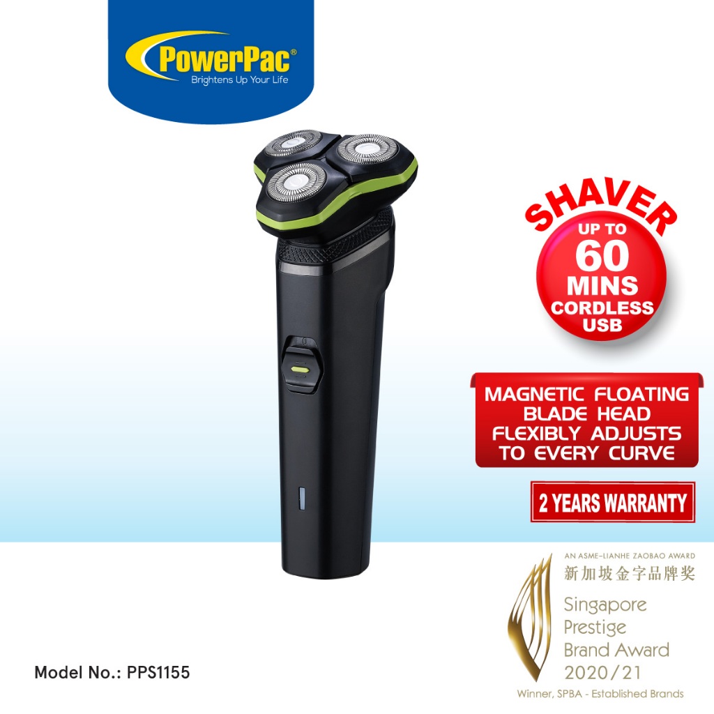 PowerPac Electric Shaver for Man, Rechargeable Shaver for Man (PPS1155 ...