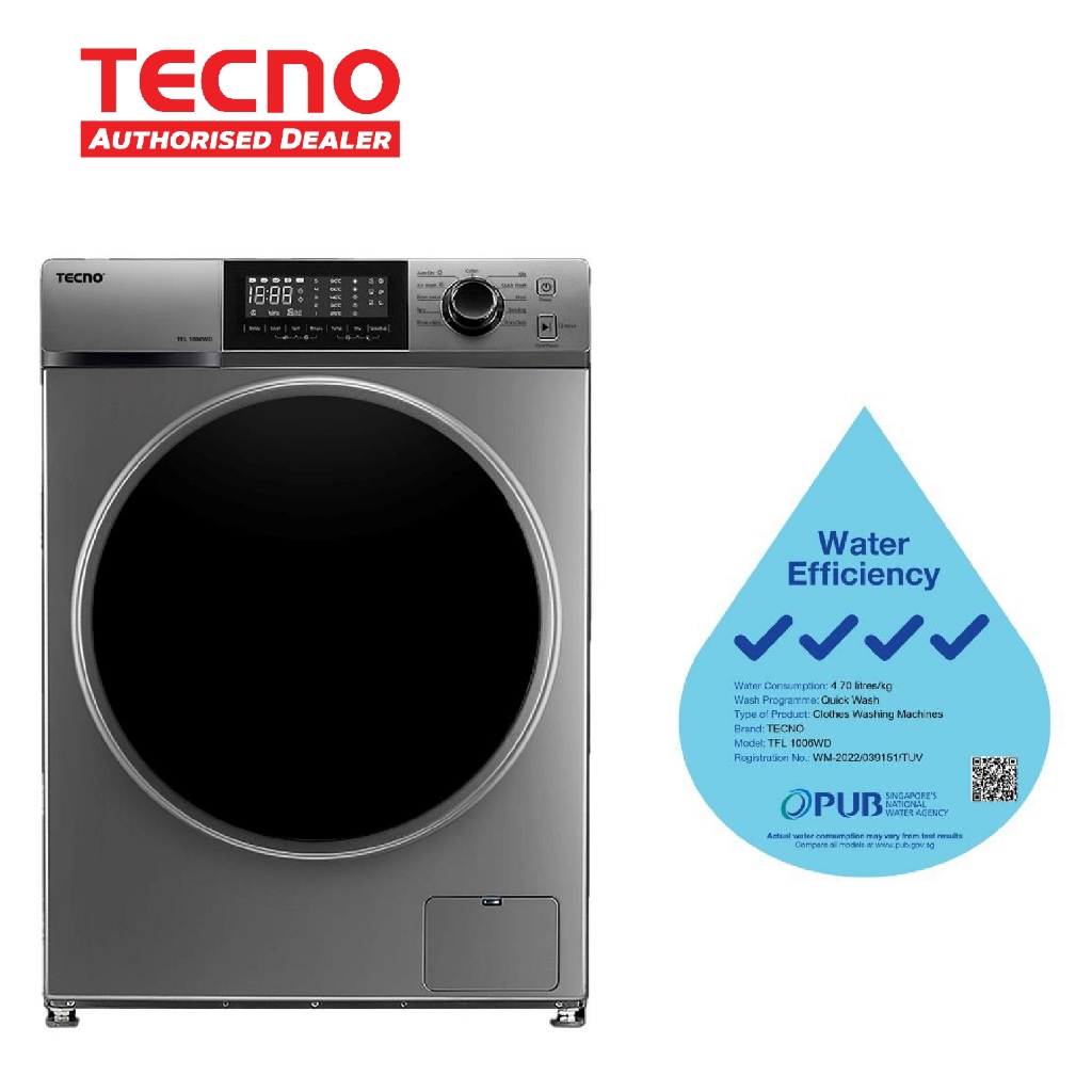 (Bulky) Tecno 10KG Front Load Washer Dryer Combo TFL 1006WD (TFL1006WD ...