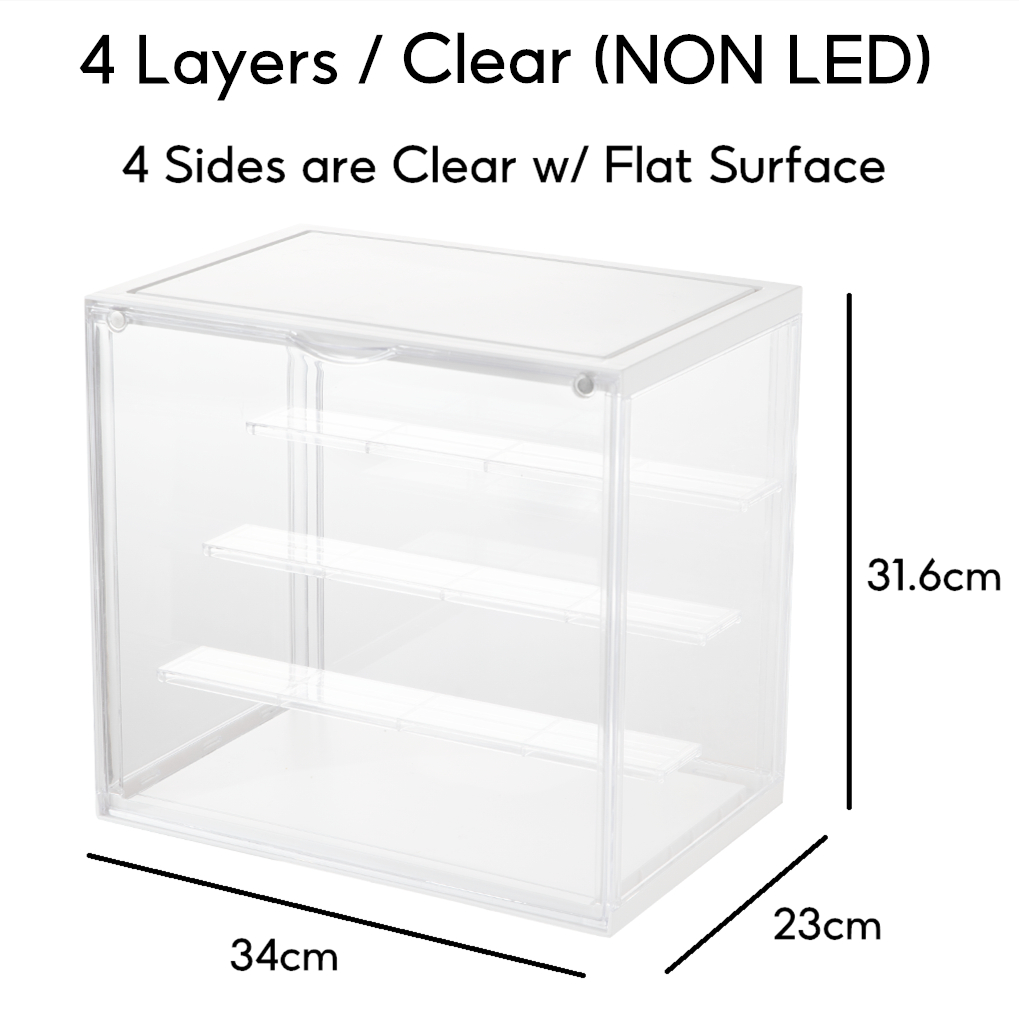 LED / NON-LED Transparent 2/3/4 Layers Acrylic Display Case Blind Box ...