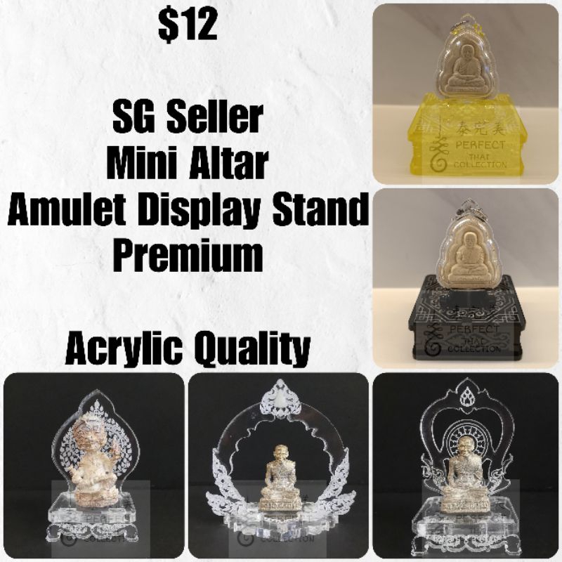 [Thai Amulet Mini Altar Acrylic Amulet Stand] *MANY DESIGNS* 泰国佛牌展示座 ...