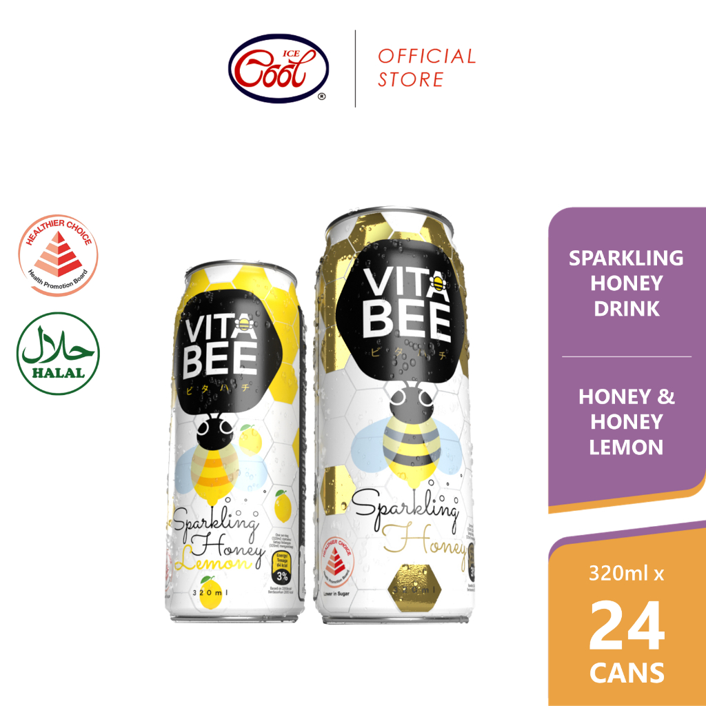 Vitabee Sparkling Honey Drink 320ml x 24 Cans [CTN] | Shopee Singapore