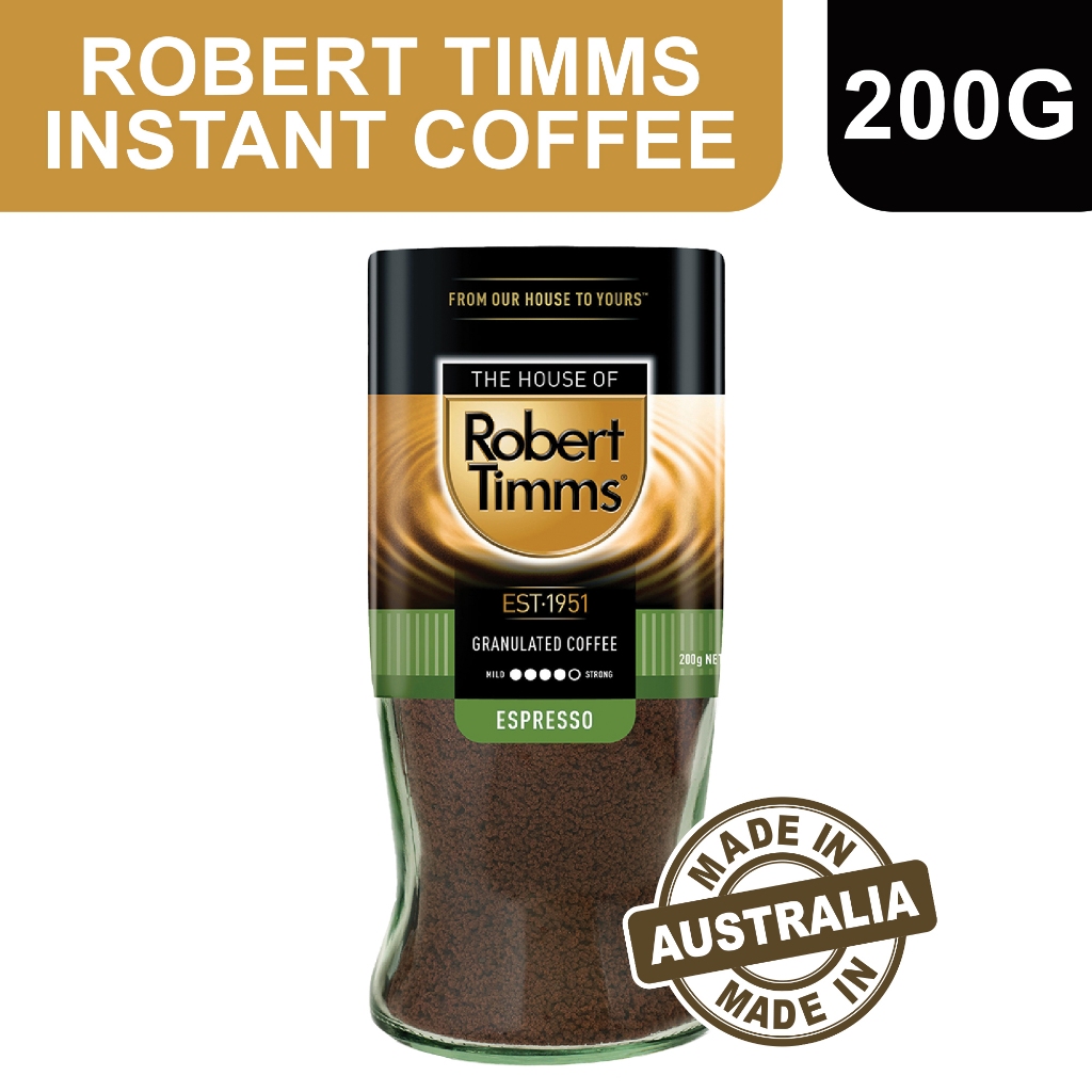 Robert Timms Instant Soluble Coffee - Espresso (Extra Dark Roast) 200g ...