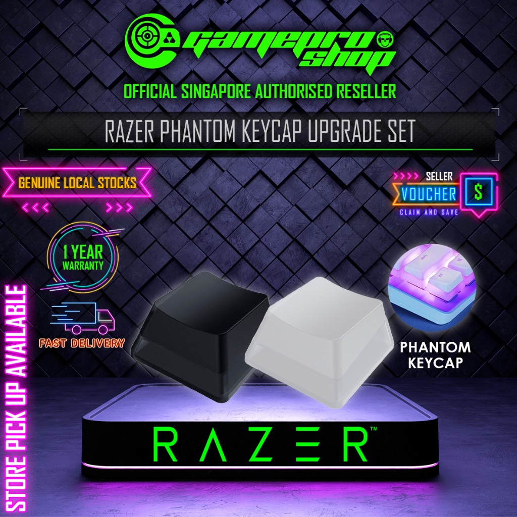 Razer Phantom Keycap Upgrade Set - Unique Stealth Pudding Design for ...