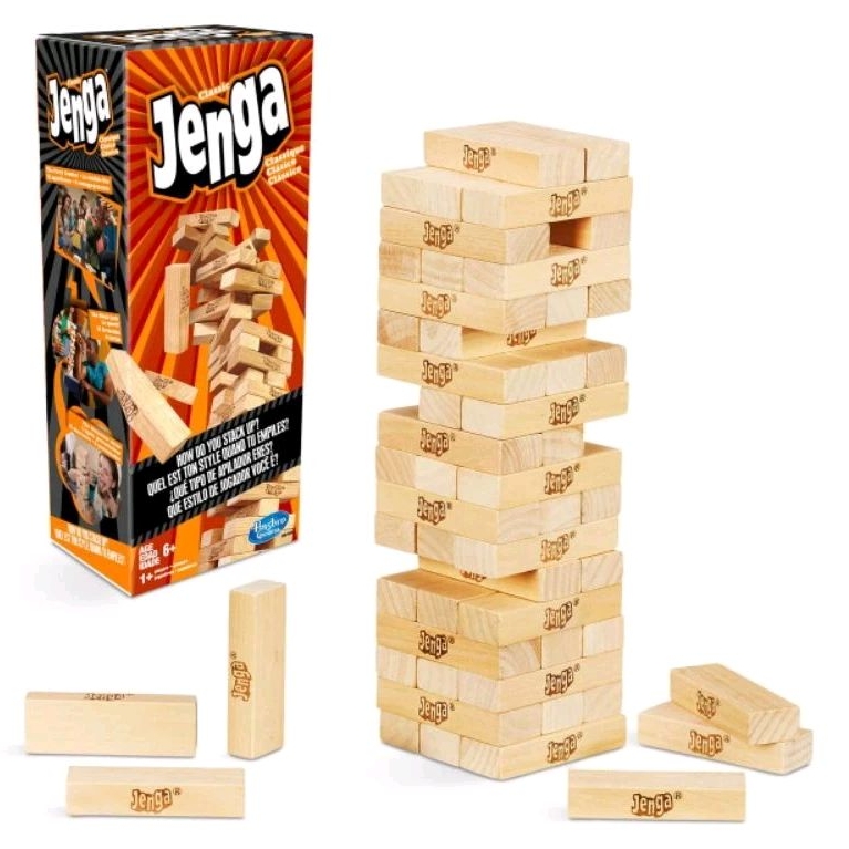 Hasbro Classic Jenga Wood Block Stacking Tower Game, Ages 6+ | Shopee ...