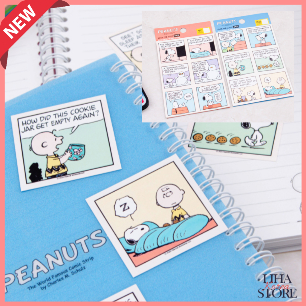 PEANUTS Snoopy Cartoon Stickers(4pieces) | Shopee Singapore