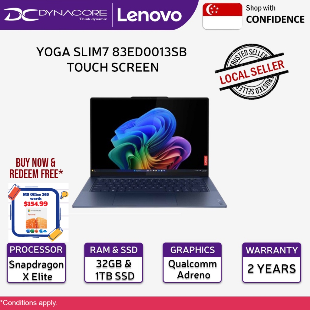 【Pre-Order ETA 8Weeks】 LENOVO YOGA SLIM7 83ED0013SB TOUCH SCREEN ...
