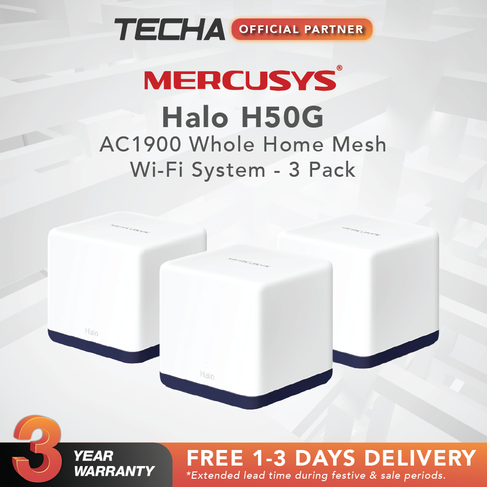 Mercusys Halo H50G | AC1900 Whole Home Mesh Wi-Fi System | Shopee Singapore