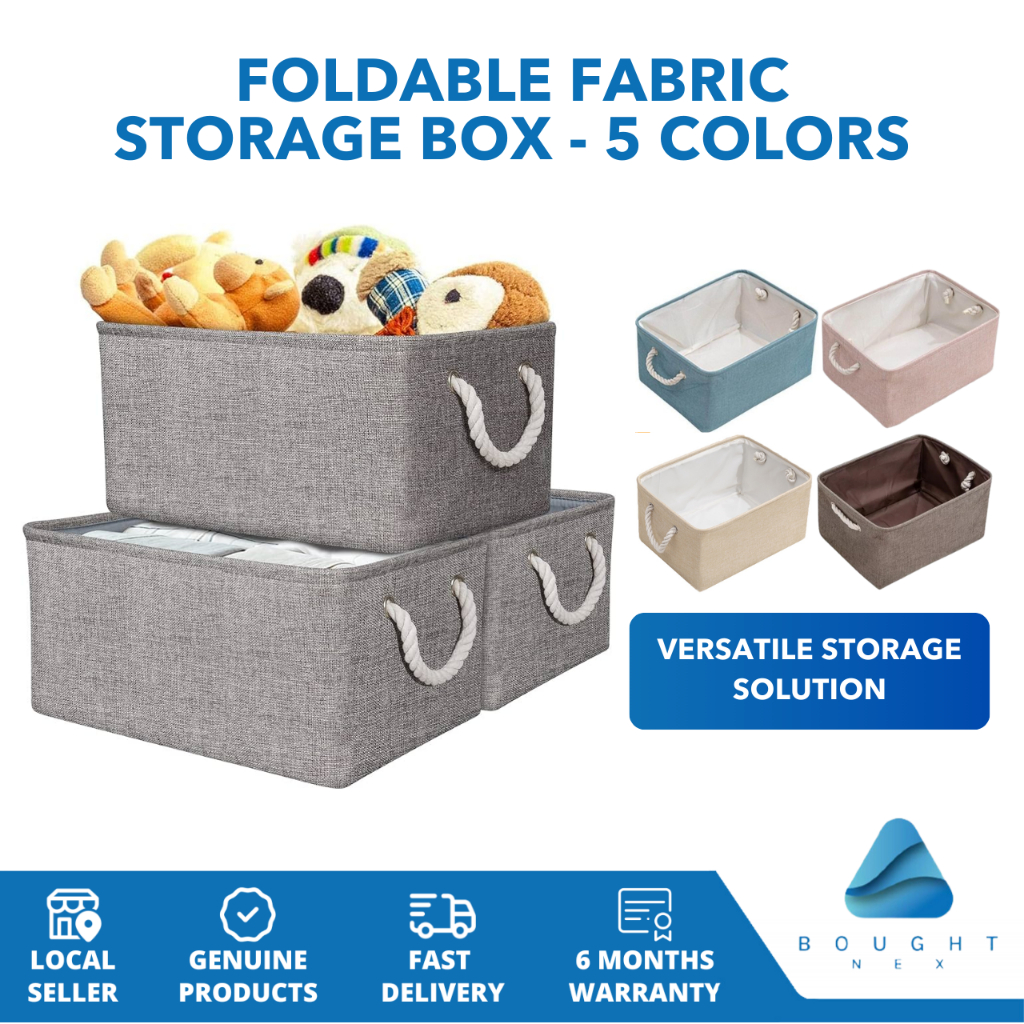 Foldable Fabric Storage Box - Laundry Basket Organizer | Shopee Singapore