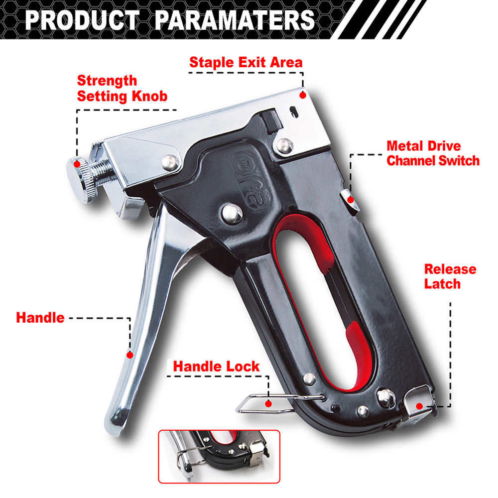 【sg】All-Steel Staple Gun Tacker U-Shape Nails Stapler Rapid Heavy Duty ...