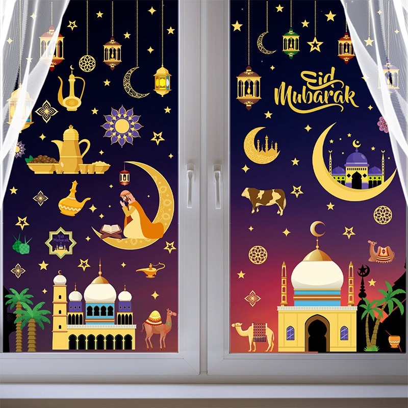 [SG Seller] EID Mubarak Double Sided Window Stickers Set, Islamic ...