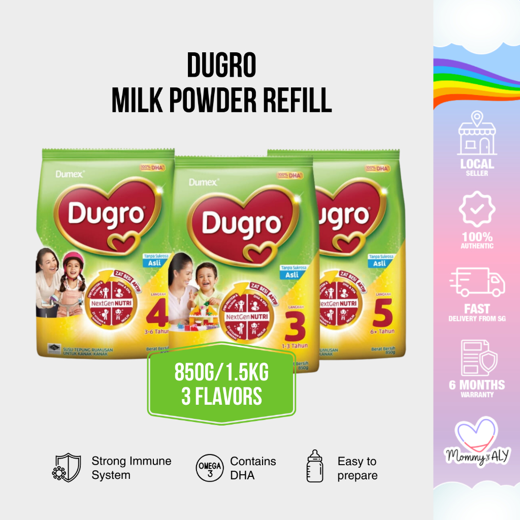 Dumex Dugro Milk Powder 850g/1.5kg - Stage 3 4 5, Strong Bones, Immunity | Shopee Singapore