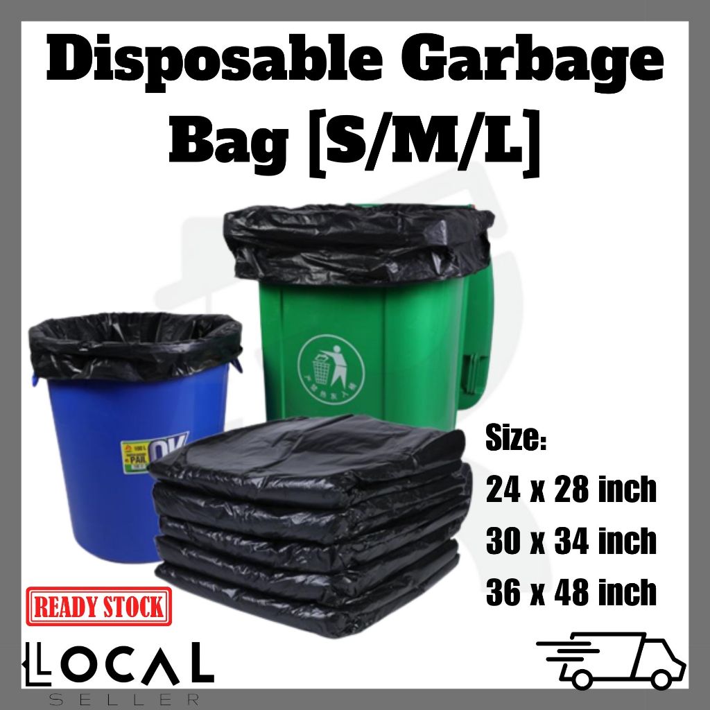 [SG Ready Stock] Garbage Bag | Black Plastic Bags | Trash Bags | Heavy ...