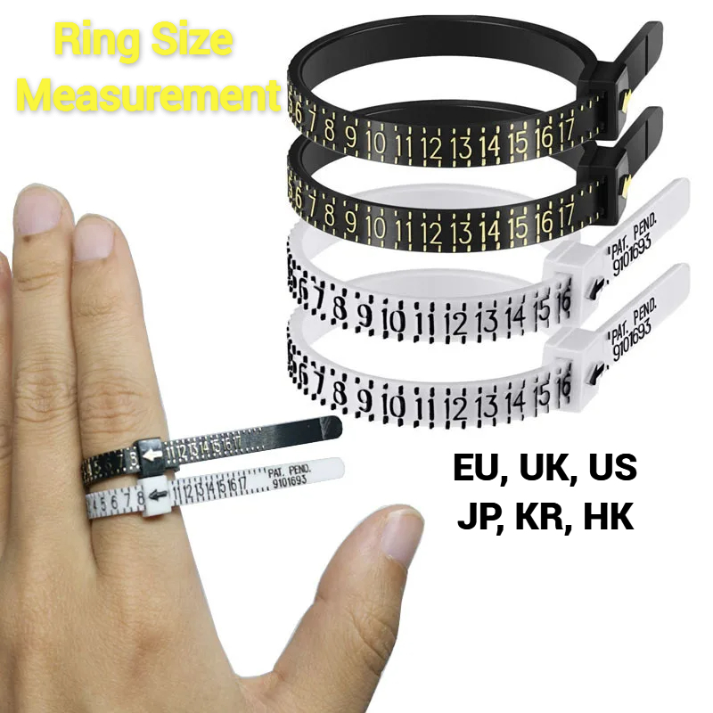 Ring Ruler Measurer US UK EU HK KR JP Finger Coil Ring Sizing Tool ...