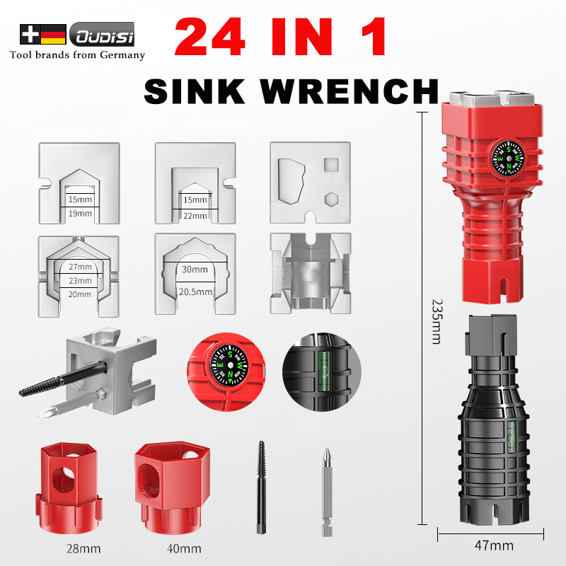 24/8 In 1 Faucet Sink Wrench Pipe Wrenches Faucet Tap Sink Basin ...