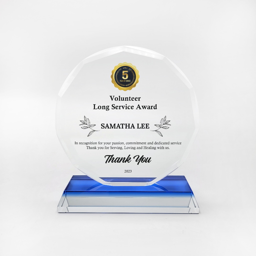 Crystal Plaque 5 - Custom / Personalise Crystal Glass Appreciation ...