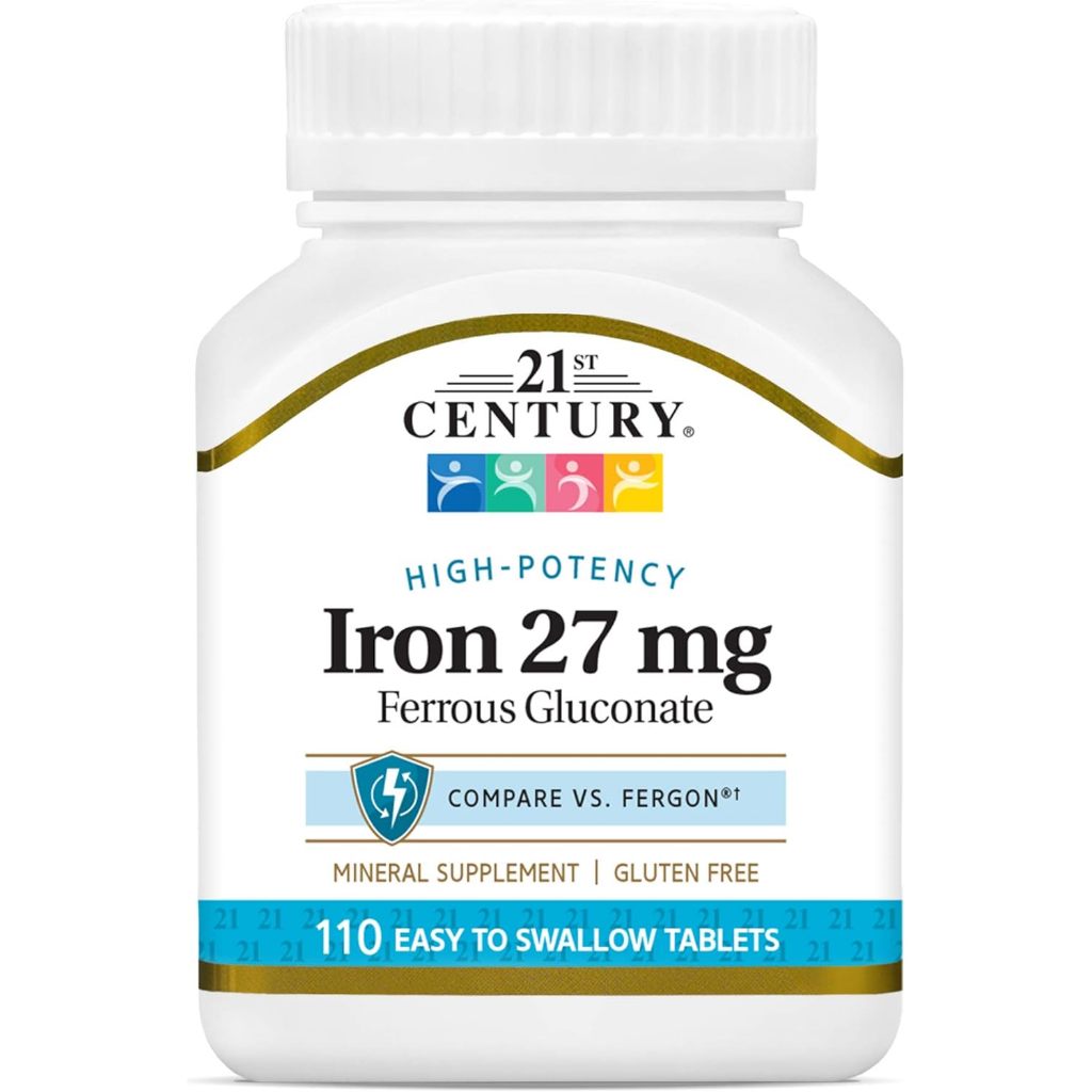 21st Century High-Potency Iron 27 mg 110 Easy to Swallow Tablets ...