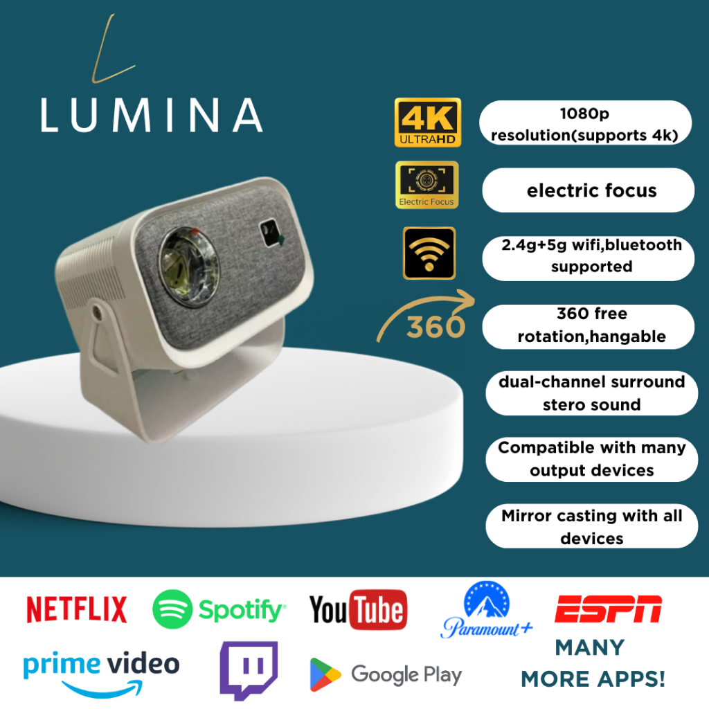 [PRE-ORDER] Lumina Home Cinema Mini Projector Portable 4k Resolution ...