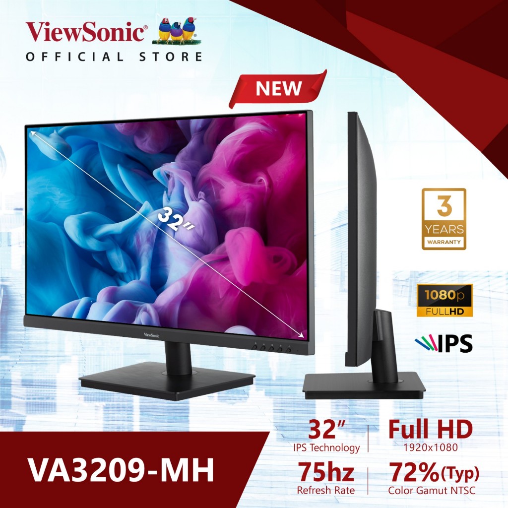 VA3209-MH - ViewSonic 32” FHD 75Hz IPS Monitor with Built-In Speakers ...