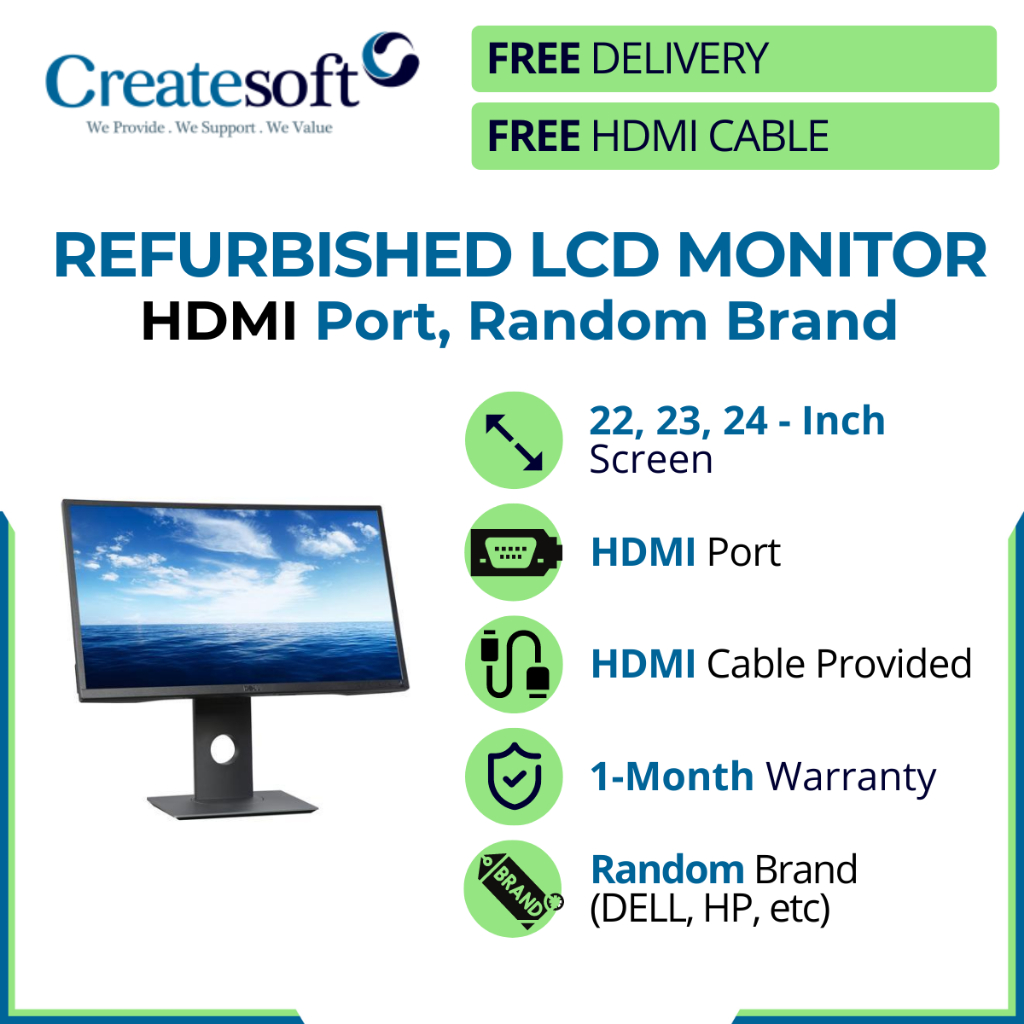 Refurbished LCD Monitor HDMI port 22 23 24 27 Inch [FREE DELIVERY ...