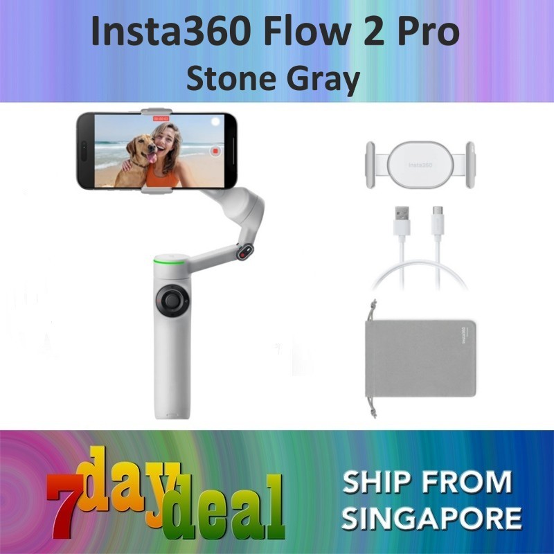 Insta360 Flow 2 Pro 3-Axis Gimbal for Mobile Phone (Stone Gray) | Shopee Singapore