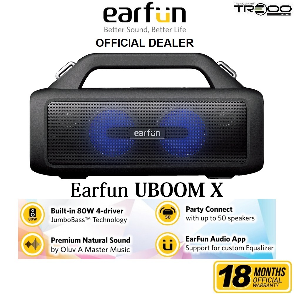 Earfun UBOOM X Waterproof Wireless Bluetooth Portable Speaker with Mic ...
