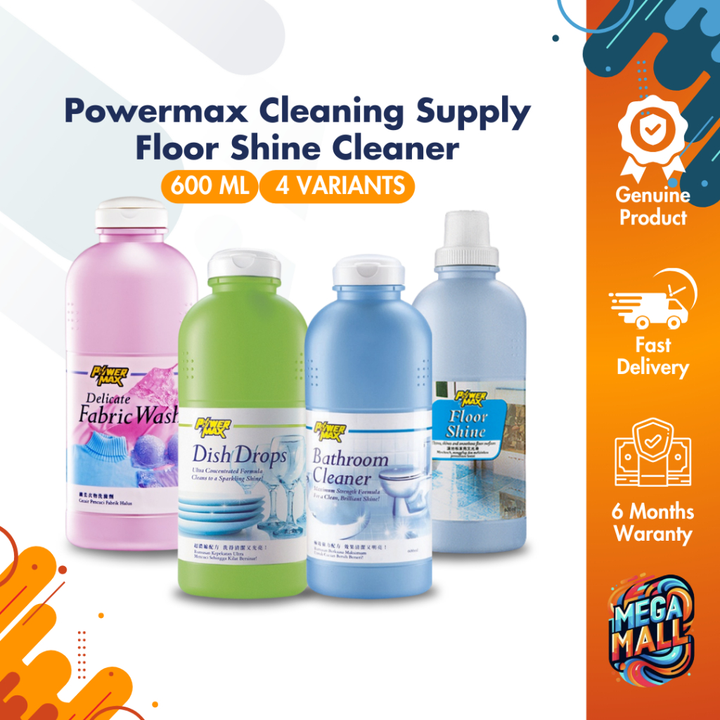 Powermax Cleaner - 600ml Floor Shine, Fabric, Bathroom, Dish Cleaner ...