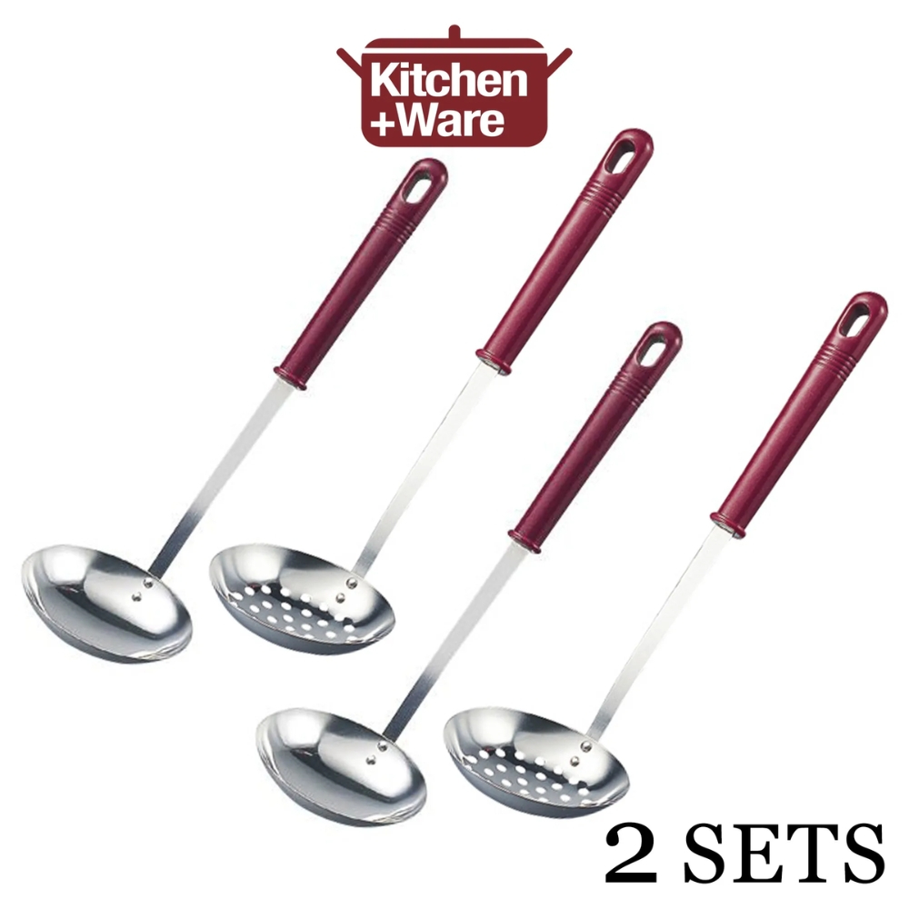 [Japan] Stainless Steel Soup Sieve Ladles 4 Pieces / Hot Pot Utensils ...