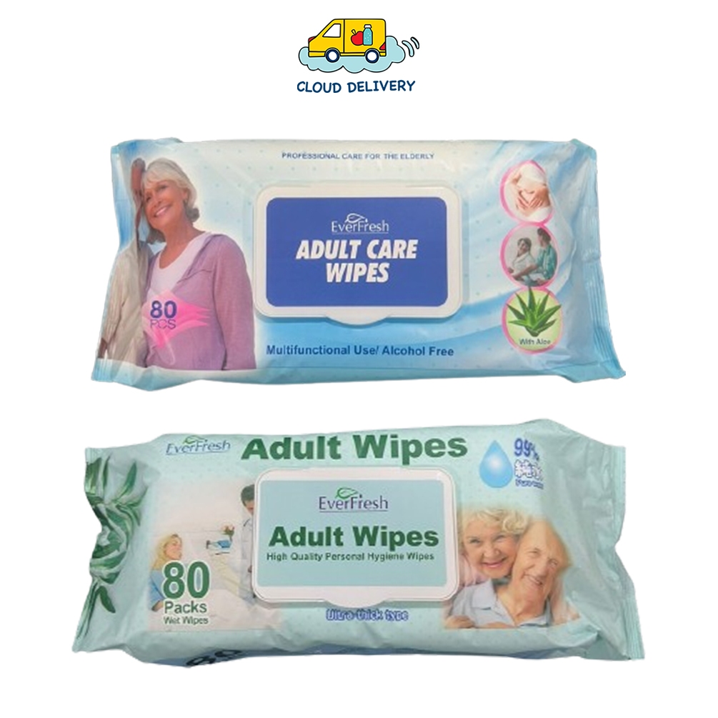 EverFresh Adult Wet Wipes XL 80 Packs | Shopee Singapore