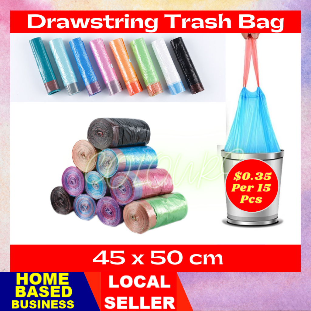SG Stock Drawstring Garbage Bag/Trash Bag/Rubbish Bag/Plastic Bag/Pet ...