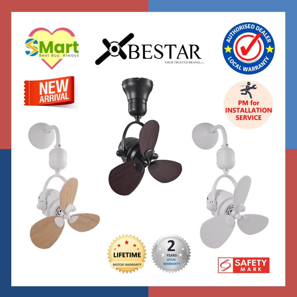 BESTAR Duo Hagar Corner Fan Ceiling Fan Wall Fan | Shopee Singapore
