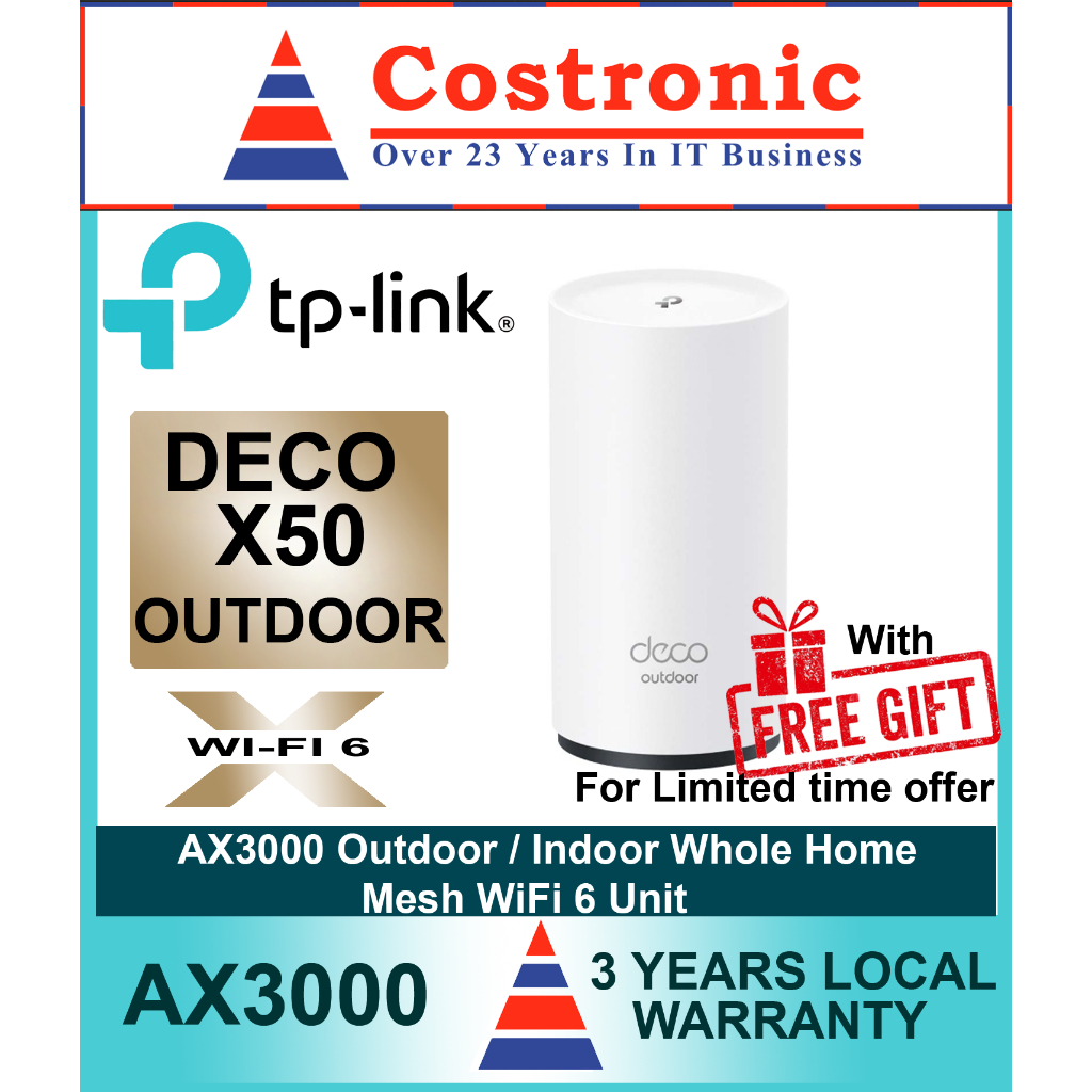 TP-Link DECO X50-Outdoor AX3000 Outdoor / Indoor Whole Home Mesh WiFi 6 Unit -3 years local ...