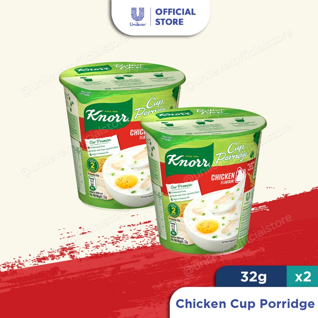 [Bundle of 2] Knorr RTE Cup Porridge Jok 32g | Shopee Singapore
