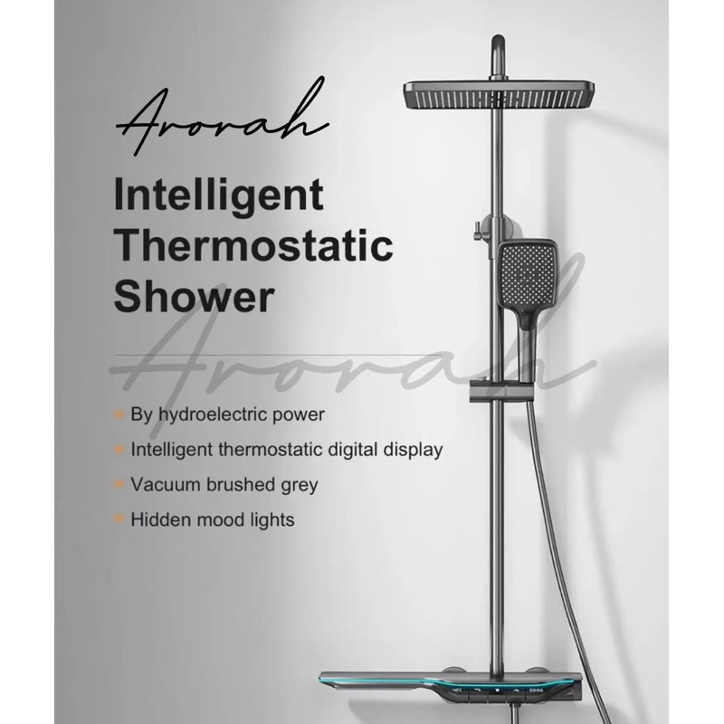 [ARORAH] Majestic Modern Thermostatic Shower System with Temperature ...