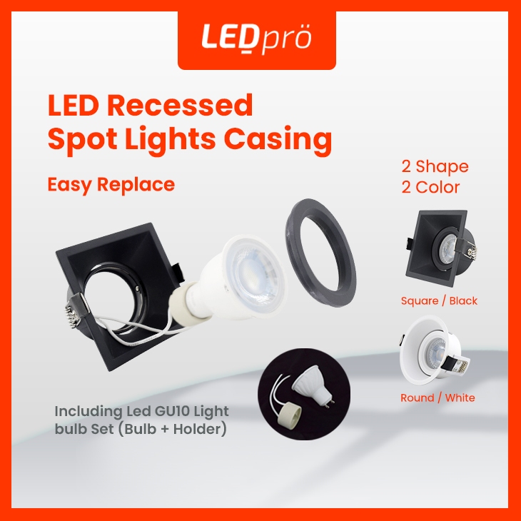 LED Pro LED Spot Light ANTI GLARE 4W -9W Tri-tone Spot Light Recessed ...