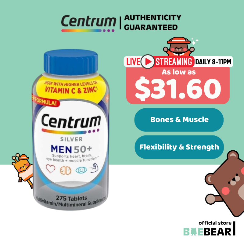 [Cheapest] Centrum Silver Men 50+ Multivitamins 275 Tablets [Baebear.sg ...