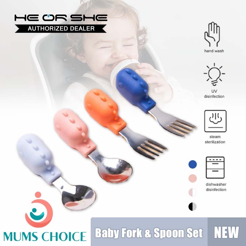 HEORSHE Baby Fork and Spoon Set | Shopee Singapore