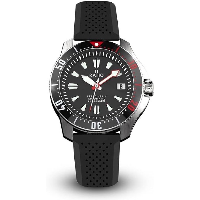 RATIO FreeDiver X Dive Watch Sapphire Crystal Automatic 3D Indices ...