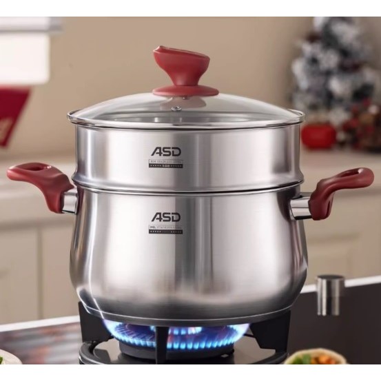 ASD 316L Premium Grade I.H. Stainless Steel Stock Pot + Steamer 24cm ...