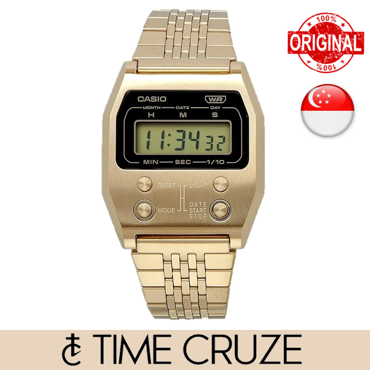 [Time Cruze] Casio A1100 Digital Vintage 52QS-14B Revival Gold IP ...