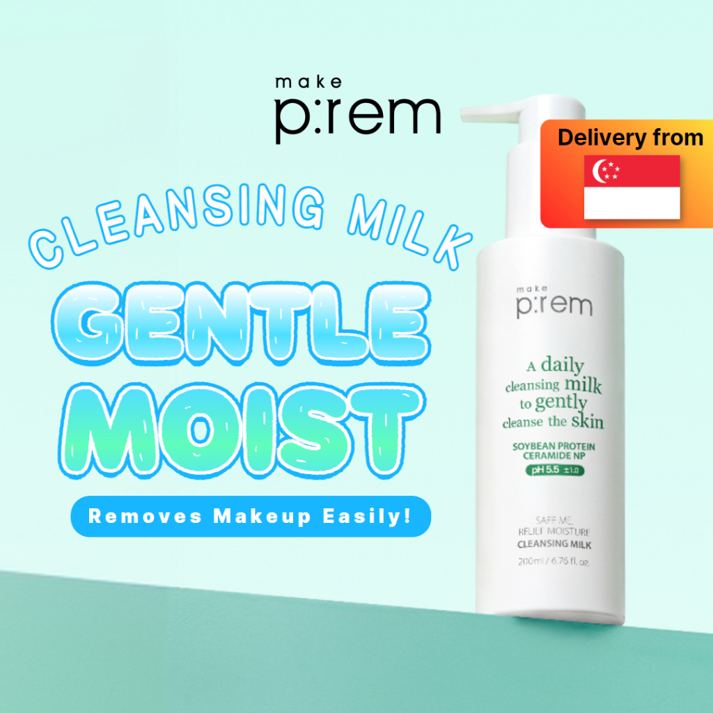 MAKE PREM Safe me. Relief Moisture Cleansing Milk 200ml | Shopee Singapore