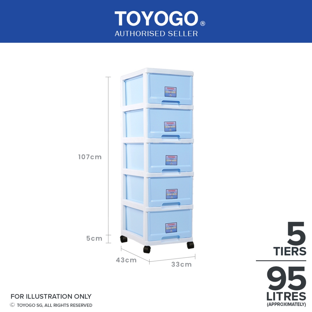 Toyogo 802-4 802-5 Plastic Storage Cabinet / Drawer With Wheels ...