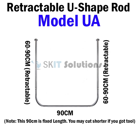 Adjustable L Shaped Bathroom Shower Curtain Rod Extendable Stainless ...