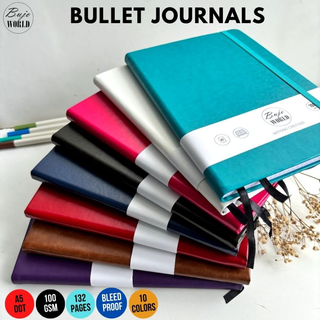 A5 Dotted 132 page 100gsm Bleedproof Hardcover Bullet Journal Notebook ...