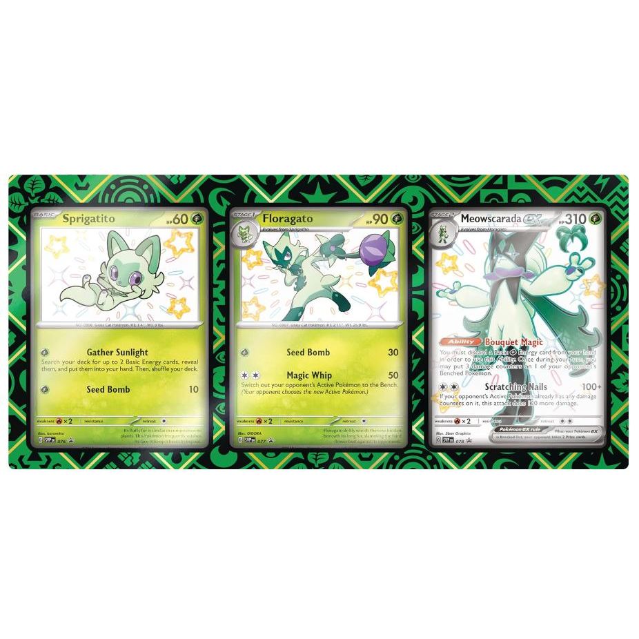 Pokemon TCG Meowscarada ex SVP078, Floragato & Sprigatito promo cards ...