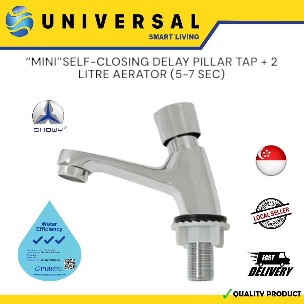 [SG SHOP SELLER] SHOWY “MINI”SELF-CLOSING DELAY PILLAR TAP + 2 LITRE ...