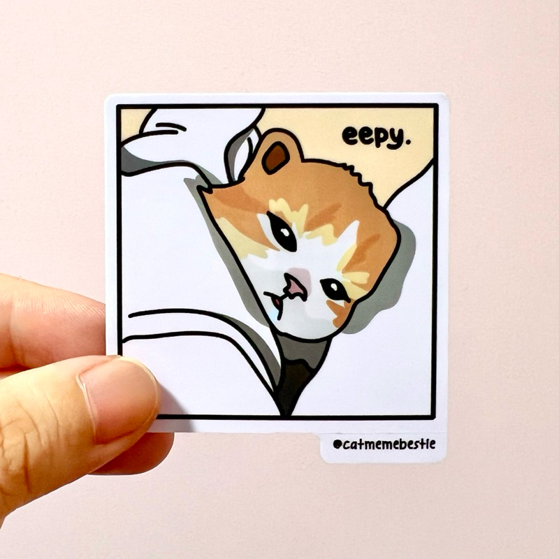(SG) Corporate Humor Cat Meme Sticker "eepy" Waterproof Vinyl Sticker ...