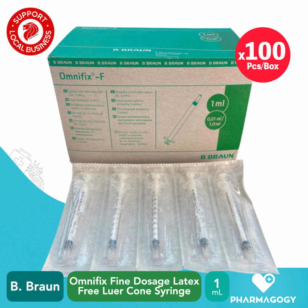B BRAUN Omnifix 1ml Fine Dosage Latex Free Luer Cone Syringes 100pcs ...