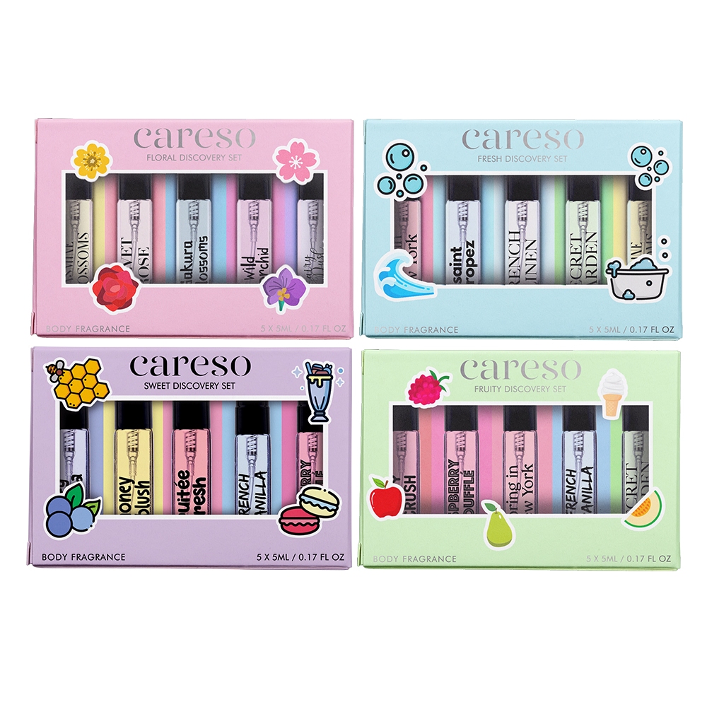 Careso Discovery Fragrance Spray Set 5 x 5ml (Sweet / Fresh / Fruity ...