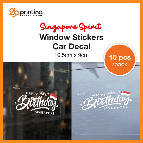 【2b】window Stickers Car Decal Singapore National Day Ndp Windscreen 