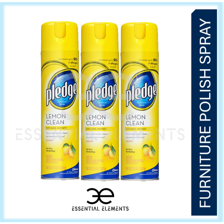 PLEDGE CLEAN FURNITURE POLISH SPRAY 330ML|LEMON|WOOD|LEATHER|STAINLESS ...